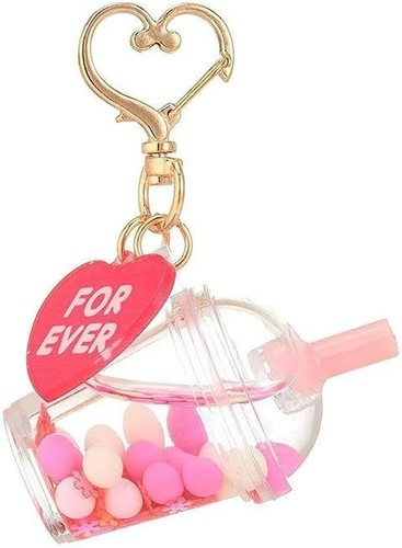 PINK Large Buddha Bubbles Boba Liquid Filled Kawaii Keychain with Charm ...