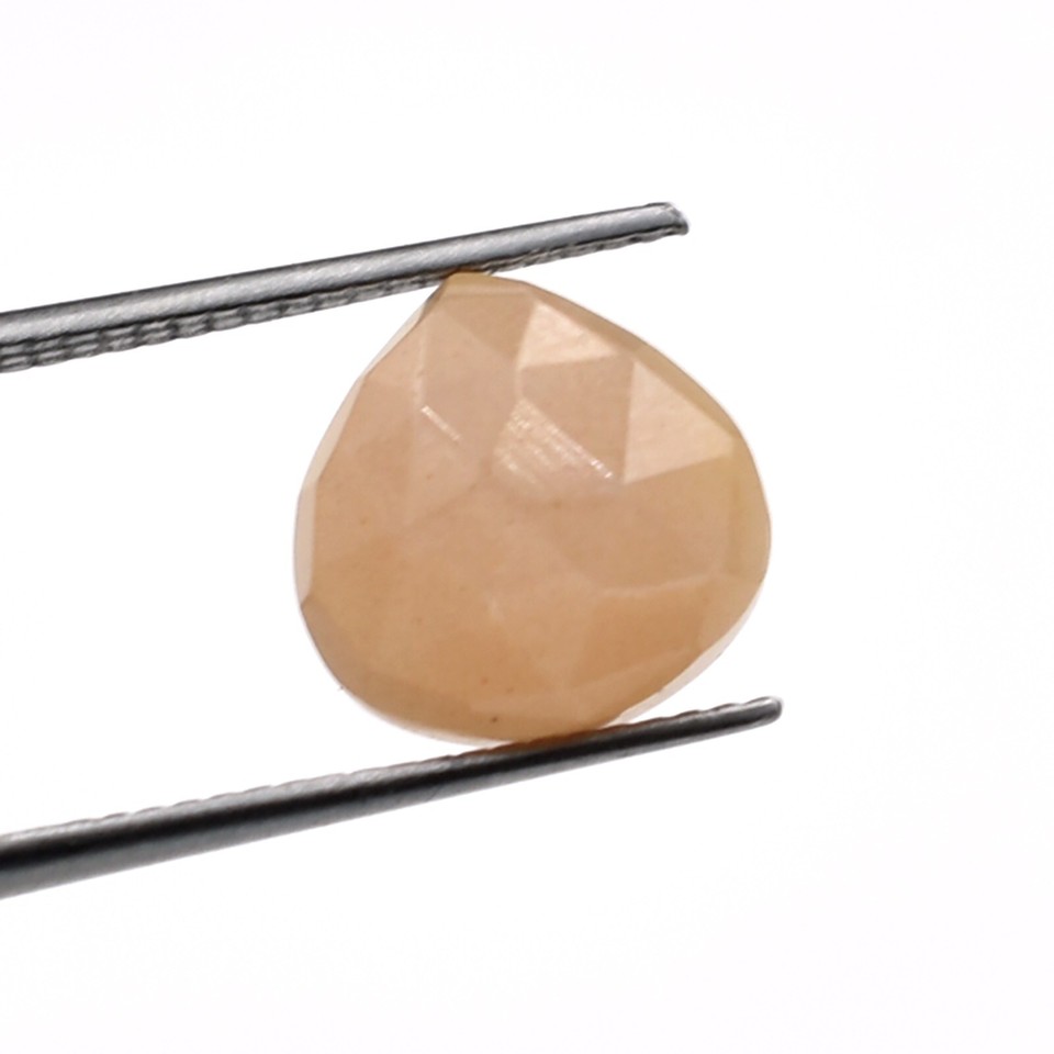 Naturale Pesca Pietra di Luna Rosa Taglio Sfaccettato Forma Cuore Loose ...