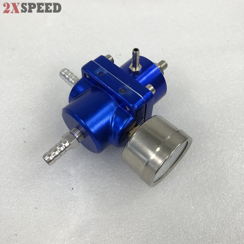 Universal Aluminum Blue Fuel Pressure Regulator Adjustable Pressure ...