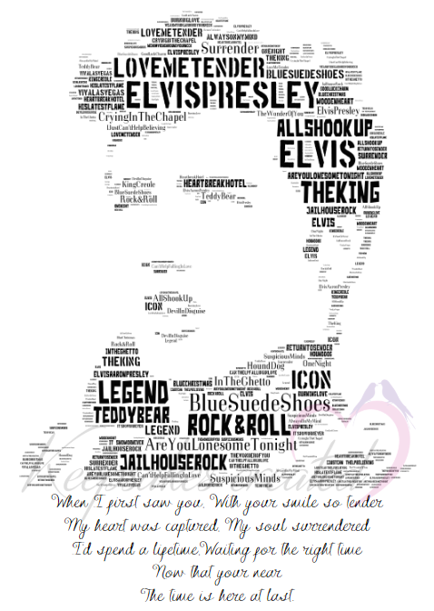 Elvis Presley v2 Love songs Lyrics - 4 choices - Word Art - Keepsake ...