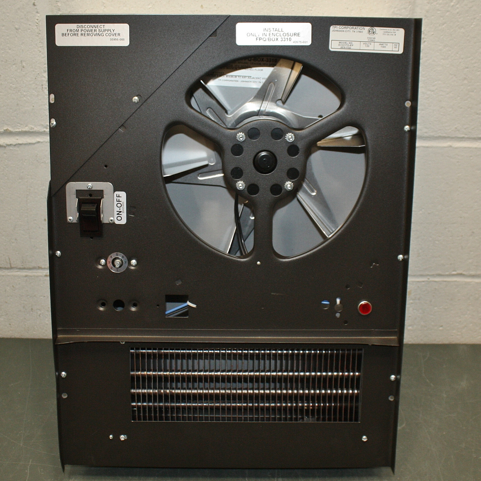 TPI Markel Recessed Electric Heater E3323TD-RP, 120V AC, 1500W, Wall ...