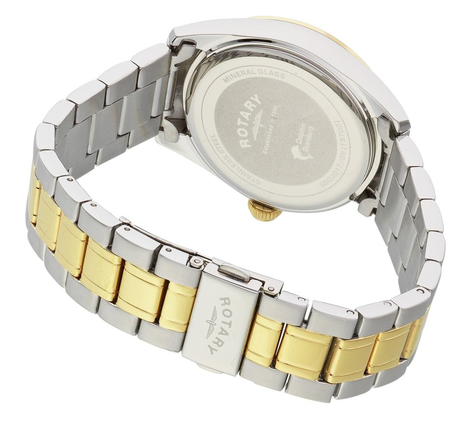 Rotary GB03017/09 Men's Two Tone Gold Silver Stainless Bracelet Day ...