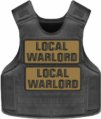 LOCAL WARLORD 2 EMBROIDERY PATCH 4X10'' HOOK ON BACK BLACK ON COYOTE BROWN | eBay