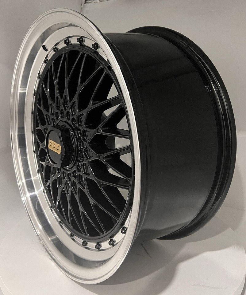 135 17 inch Black with Polish Lip Rims fits 5x110 SAAB 9-3 AERO 2004 ...