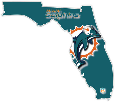 Florida Miami Dolphins Football Fan Vinyl Sticker Decal Bumper Window ...
