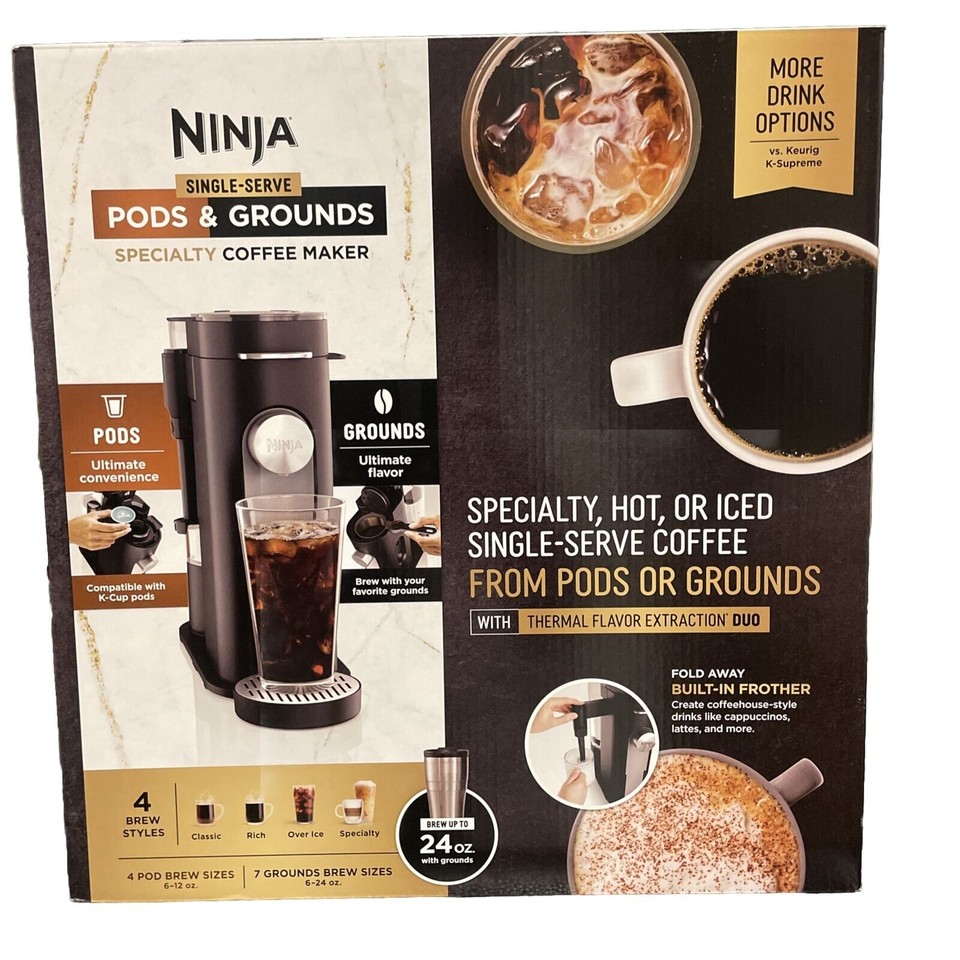 Ninja - Pods & Grounds Specialty Single-Serve Iced Coffee Maker, K-Cup ...