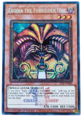 Yugioh 25LP-EN000 Exodia the Forbidden One Emblazoned Secret Rare MINT ...