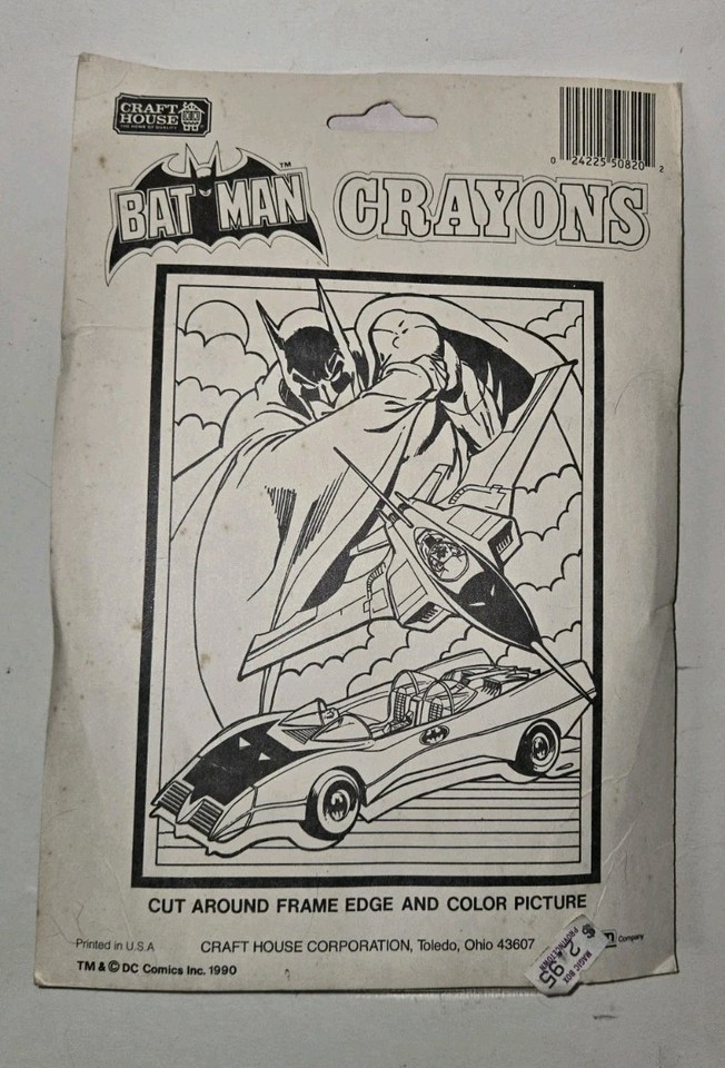 1990 Batman Color Crayons Craft House DC Comics And Puffy Stickers ...