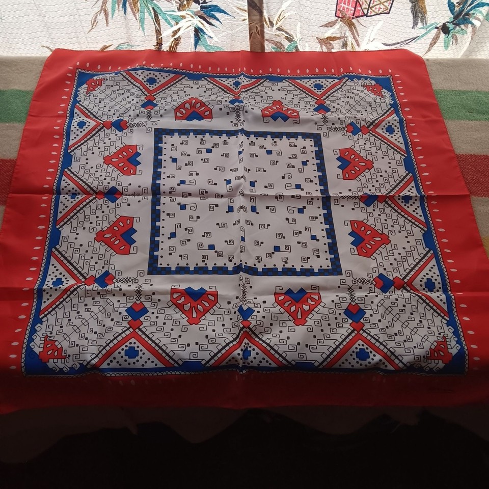 Vintage Mauroni 1970's Boho Scarf 26x26" Handkerchief Groovy Disco ...