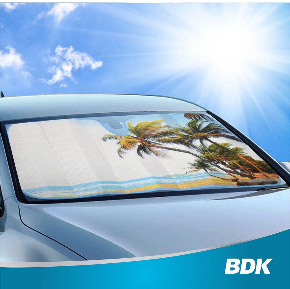 Palm Tree Beach Auto Sun Shade Front Window Visor Windshield for Car ...