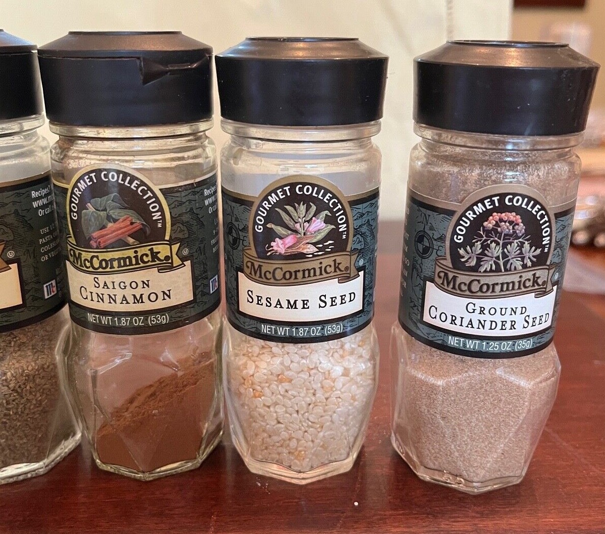 McCormick Gourmet Collection Spice Jars Black Lid Kitchen Decor YOUR ...
