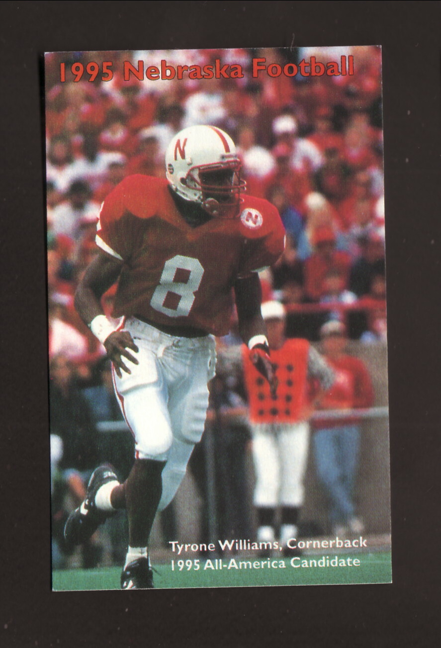 Nebraska Cornhuskers--Tyrone Williams--1995 Football Pocket Schedule ...