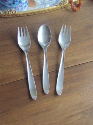 Lauffer Design 1 Germany Stainless lot 1 Teaspoon 6 1/8" 2 Dessert ...