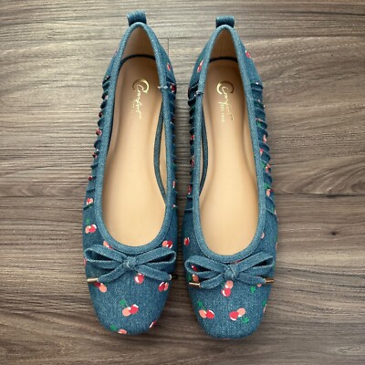 Cato Flats Shoes Womens Size 10 M Slip-on Floral Denim | eBay