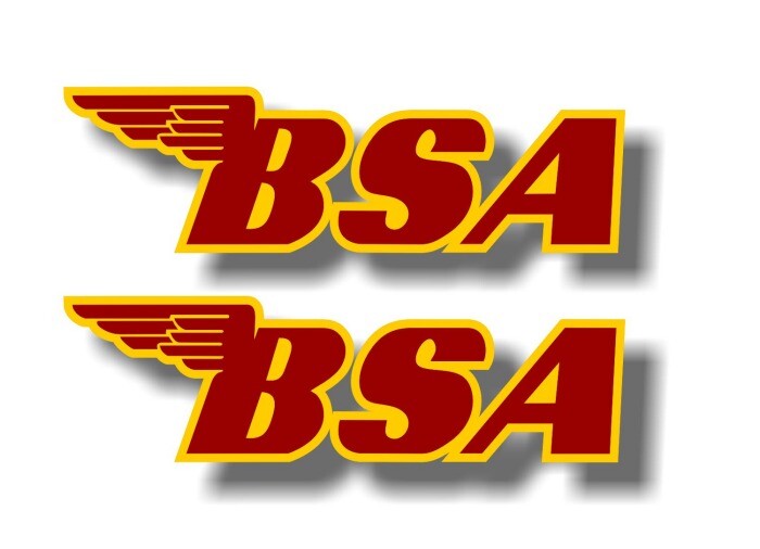 2 BSA Motorcycle Winged 7" Gas Fuel Tank Vinyl Decals Emblem Logo ...