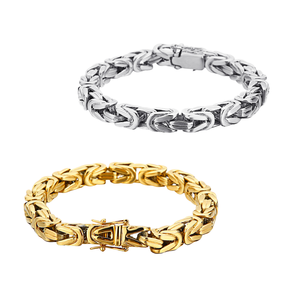 kings Braid Byzantine Chain Bracelet Italian Luxury Fashion Titanium ...
