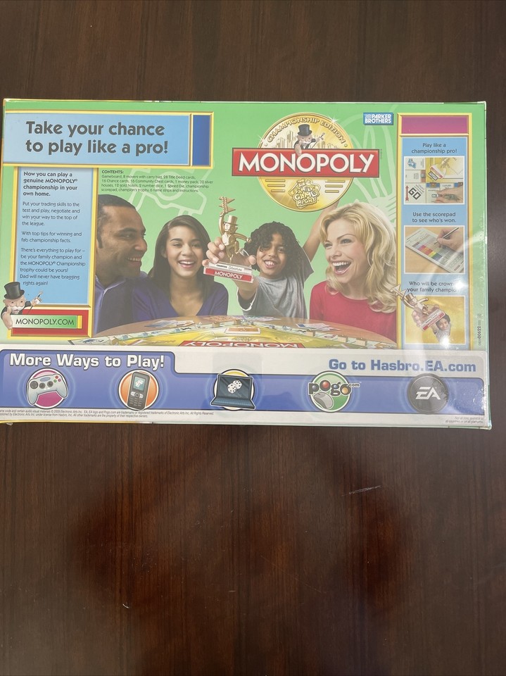 Monopoly Championship Edition Family Game With Trophy 2009 Hasbro New ...