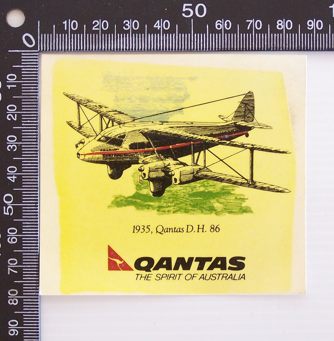 VINTAGE QANTAS 1935 DH86 HERITAGE PLANE SOUVENIR WATER SLIDE DECAL ...