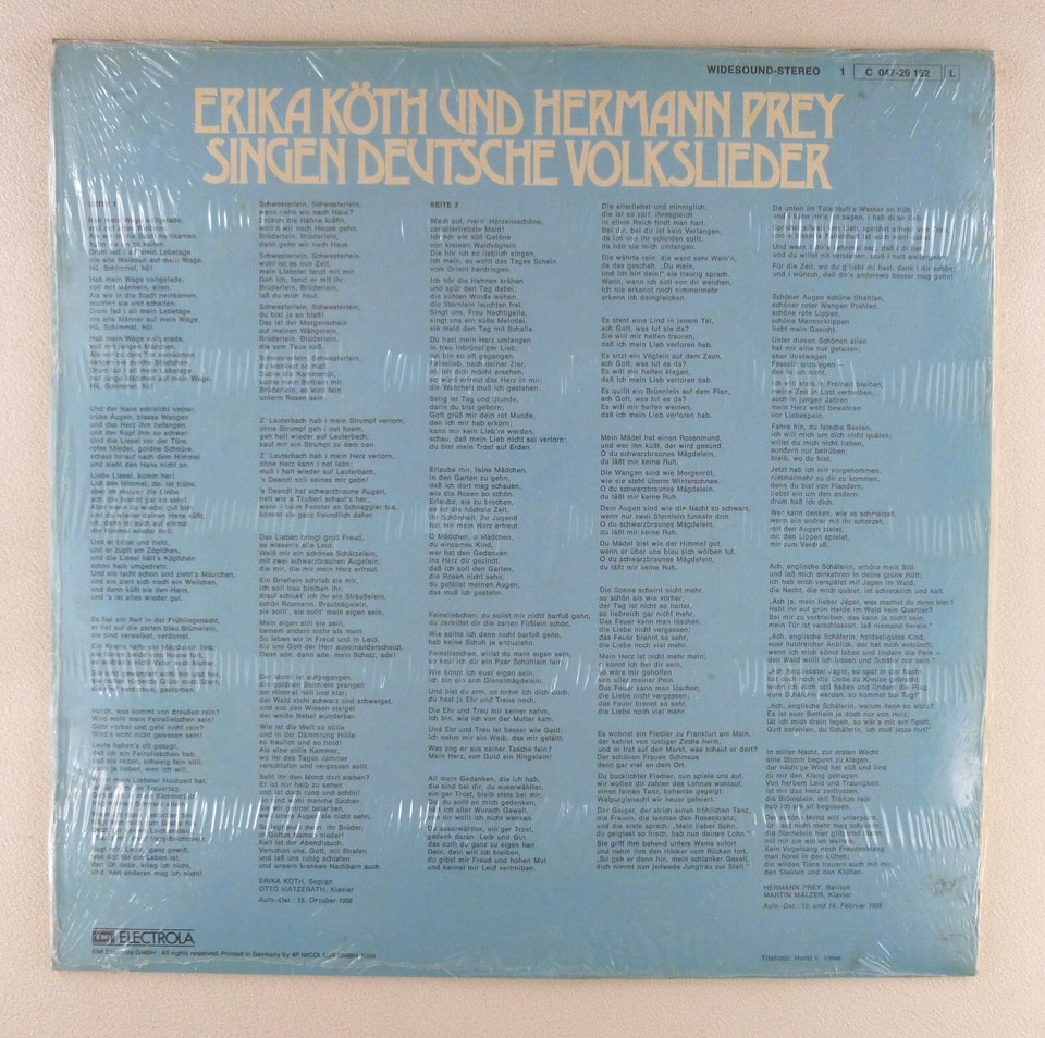 12" LP Vinyl - Erika Köth, Hermann Prey – Erika Köth And Hermann Pr ...