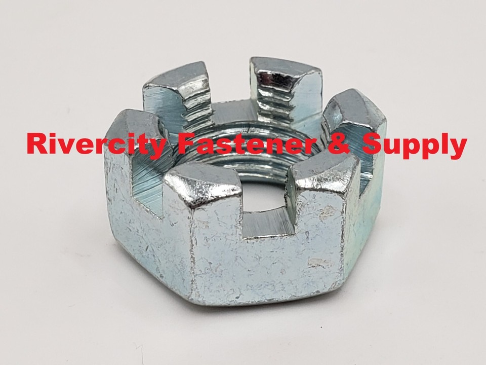 1-14 Slotted / Castle Nuts Fine Thread 1x14 Nut 1" x 14 Zinc Plated ...