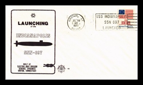 US NAVAL COVER USS INDIANAPOLIS SSN-697 LAUNCHING GROTON CONNECTICUT | eBay