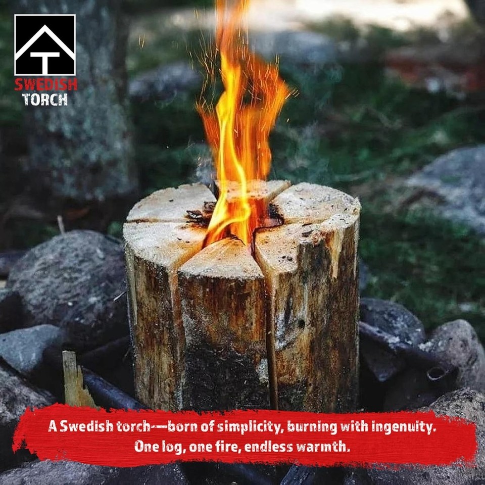 Swedish Fire Torch Instant Fire Wood - 3 Extra Dry Kiln Dried Logs ...