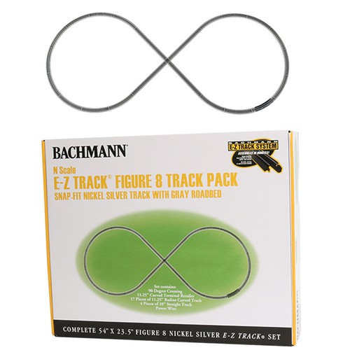 Bachmann 44878 EZ-Track Figure 8 Track Pack w/ Nickel Silver Rails N ...