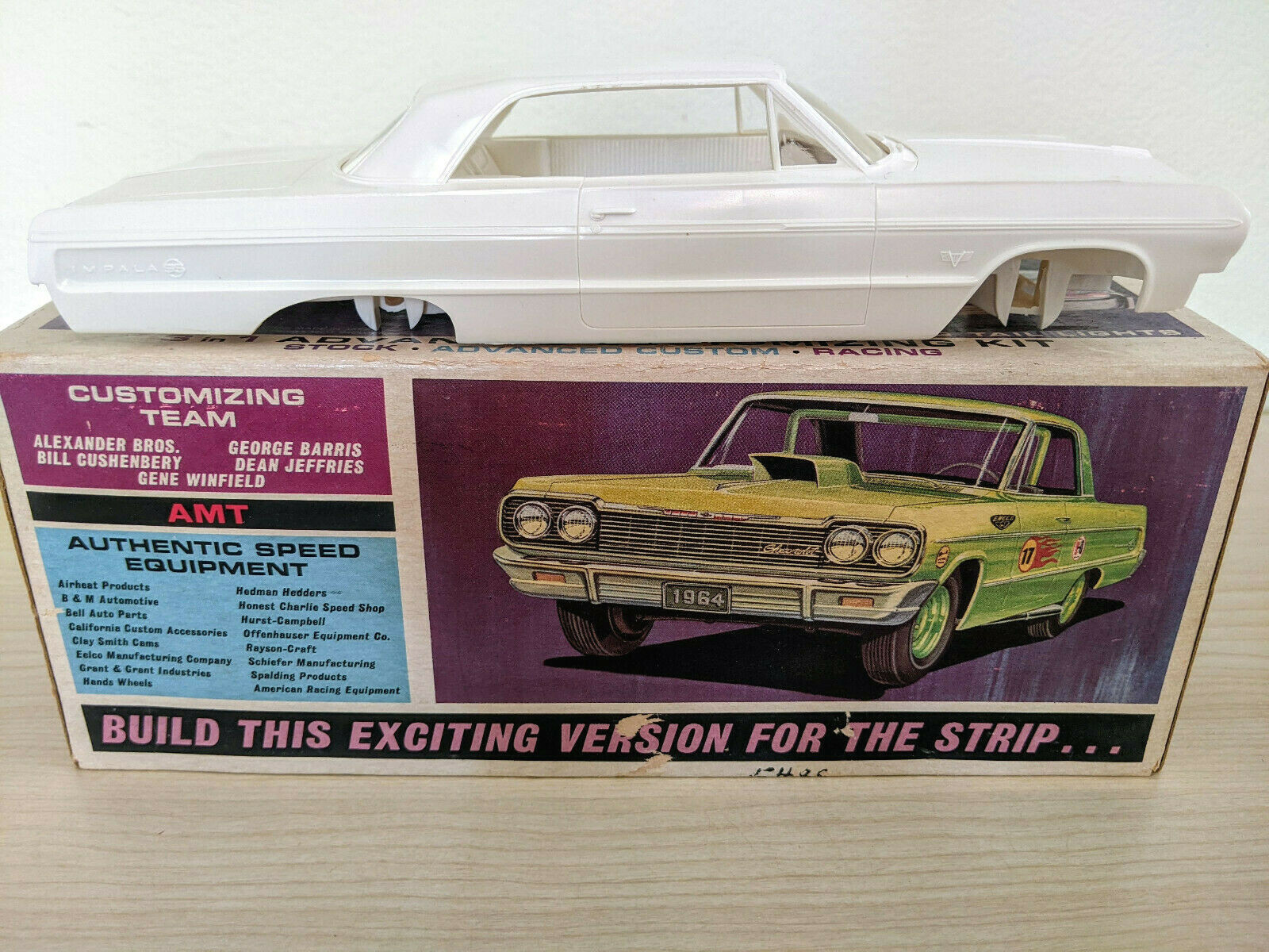 SUPER RARE! VINTAGE ORIGINAL AMT 1964 CHEVY IMPALA Model Kit *COMPLETE ...