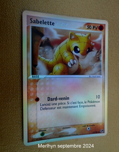 carte pokemon sabelette 75 / 100 edition 2004 50 PV WIZARD non gradée ...