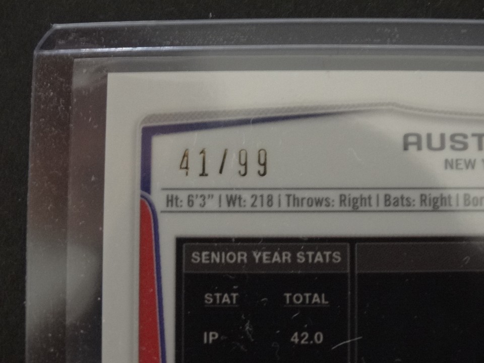 2014 Bowman Chrome #BCA-AD Austin De Carr Yankees Auto Rookie RC Card ...