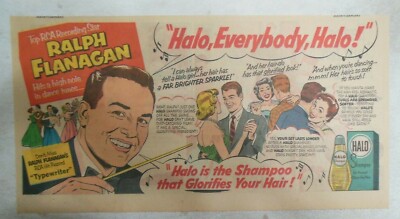 Halo Shampoo Ad: RCA Victor Singer Tony Martin from 1950's Size: 7 x 15 ...