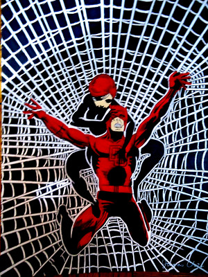 DAREDEVIL # 188 VIRGIN COVER RECREATION ORIGINAL COMIC COLOR ART ON ...