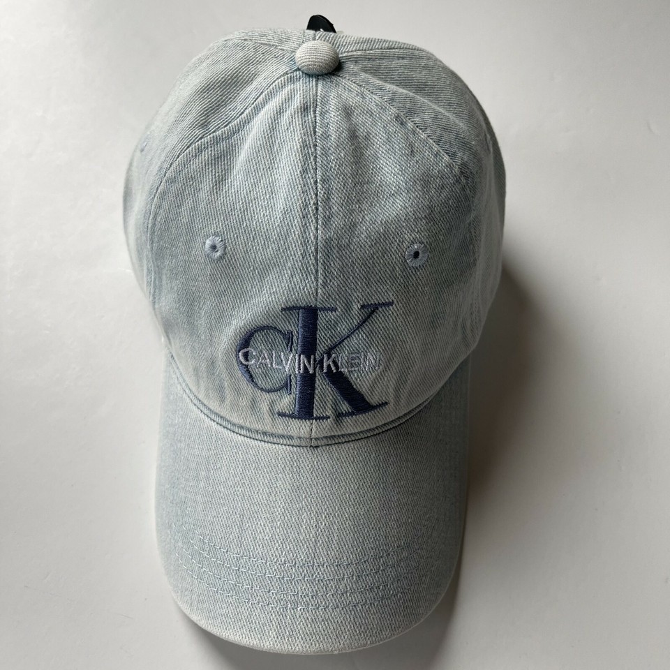 NWT Calvin Klein Men's Embroidered CK Logo Baseball Hat Denim Monogram ...