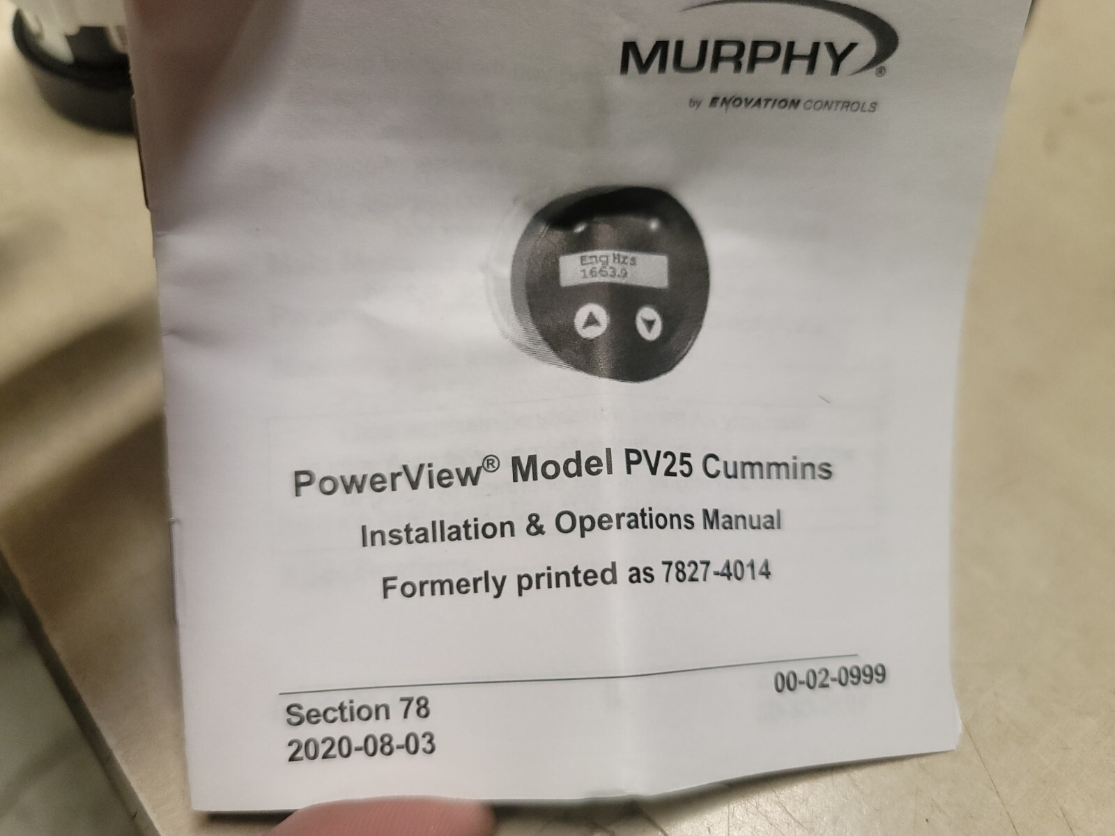 Murphy PV25 PowerView Engine and Diagnostic Display Cummins 5399557 ...