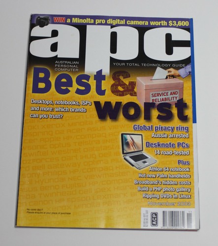 Australian Personal Computer (APC) Magazine (1 Issue from November 2003 ...