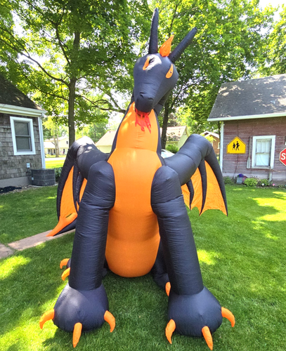 Gemmy Airblown Inflatable Dragon 13FT Tall Animated Halloween Lights ...