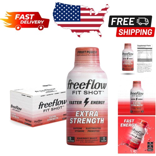 Fit Energy Shots, 2oz Fruit Punch - 150mg Caffeine, Zero Calories, 12 ...