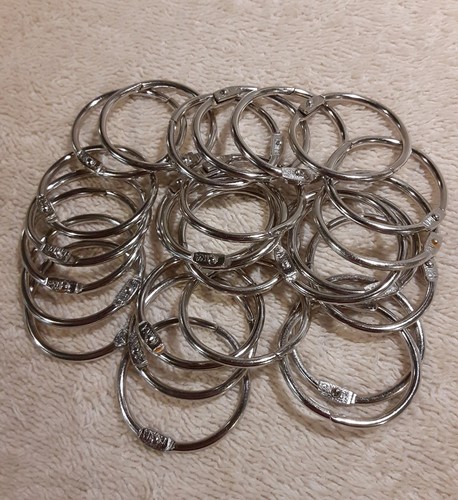 Keychain ID Tag ring Fob Metal Loose Leaf Binder Locking Rings 1 1/2 ...