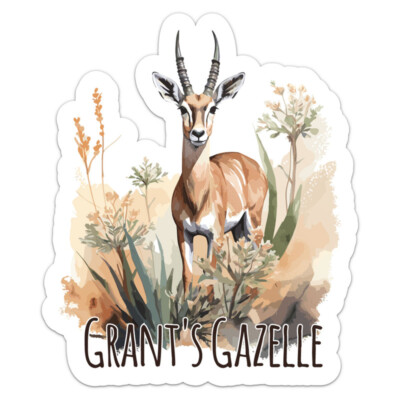 Watercolor Grant s Gazelle Animal Vinyl Decal Car Bumper Sticker | eBay