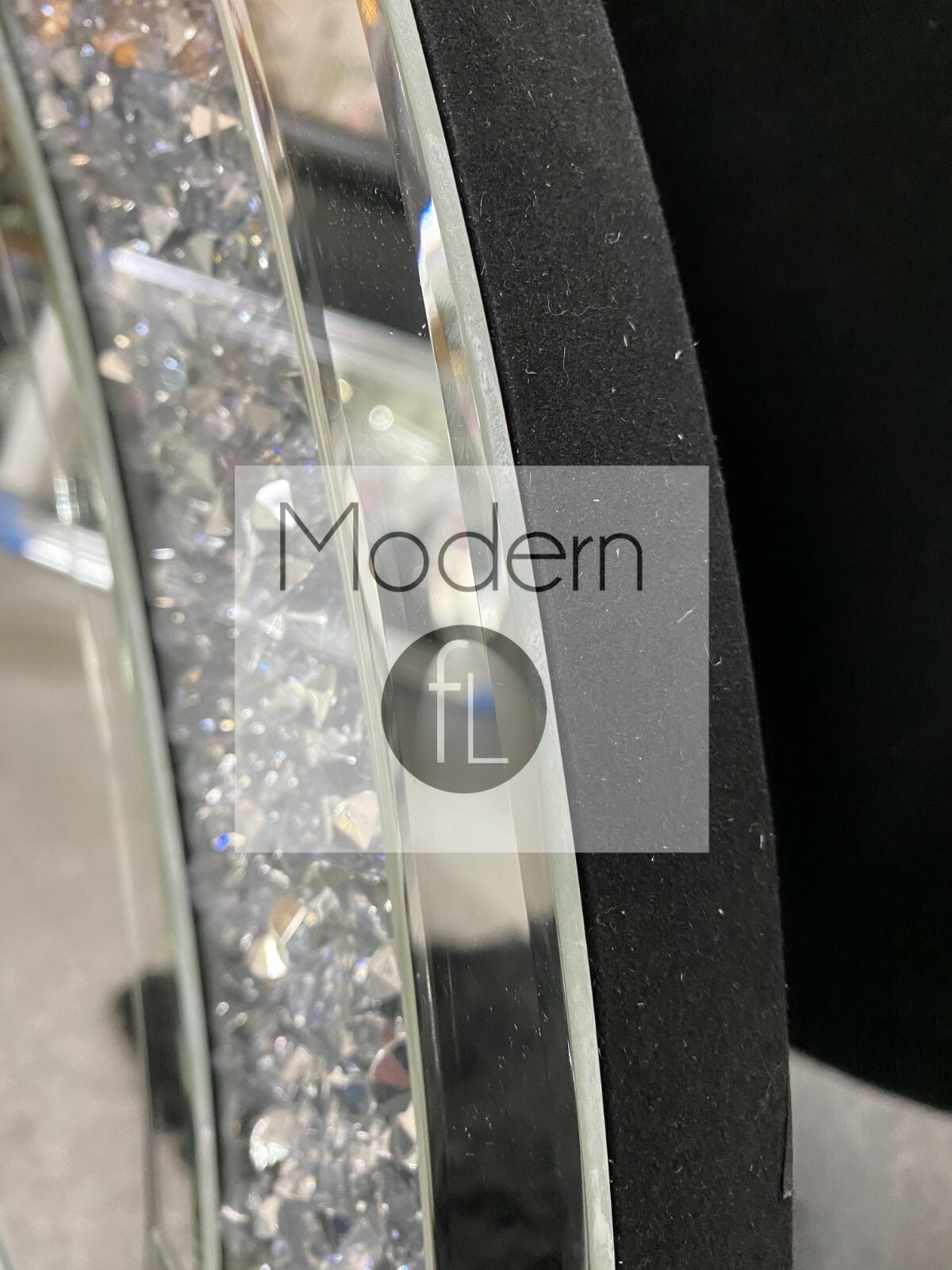 Stunning Luxury crushed diamond round wall mirror 80cm, glitz sparkle ...