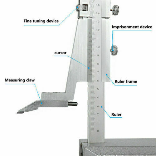 Height Vernier Calipers Stainless Steel Vernier Gauge with Stand 0-300 ...