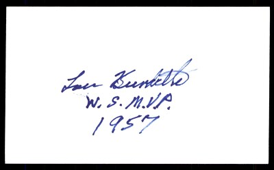 Lew Burdette Baseball Signed Auto Autograph Index Card (no COA) *e1 | eBay