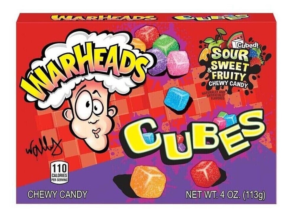 2x Warheads - Sour Jelly Beans & Chewy Cubes Assorted Flavors Chewy ...