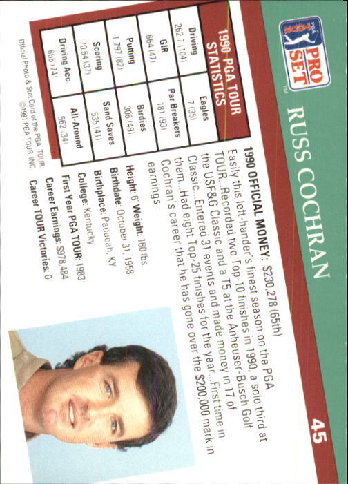 1991 Pro Set Golf Card #45 Russ Cochran | eBay