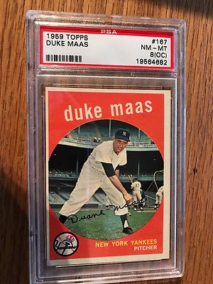 1959 TOPPS # 167 DUKE MAAS PSA 8 (OC) NM-MT YANKEES | eBay