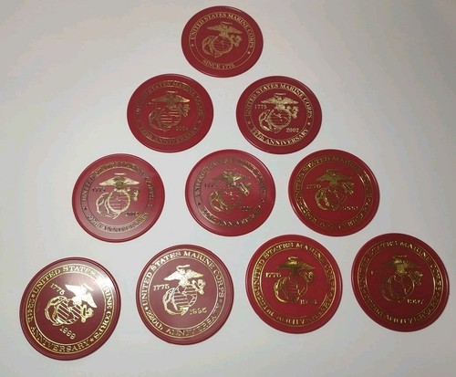 UNITED STATES MARINE CORPS BALL COASTER LOT OF 10~MILITARY ANNIVERSARY ...