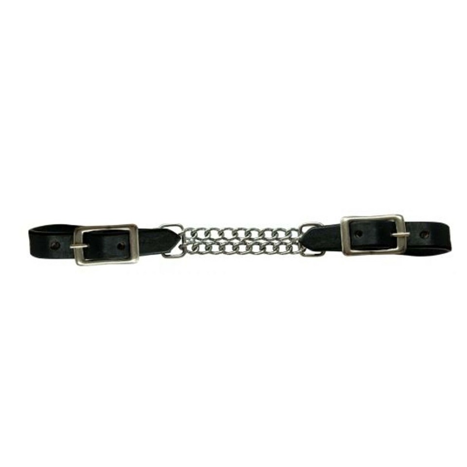 Leather curb double chain strap by Saddles & Such | eBay