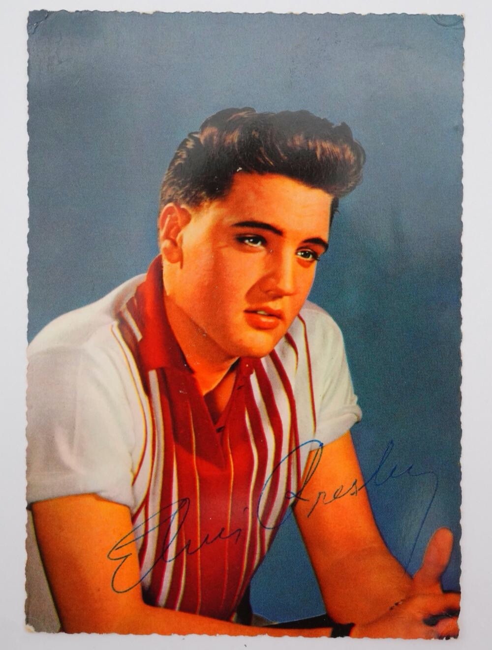 Elvis Presley Autographed 1960 Postcard & Hand Sketching of (Jailhouse ...