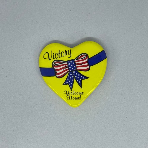 Victory Button Pin VTG Welcome Home Troops Military USA Hear Veterans ...