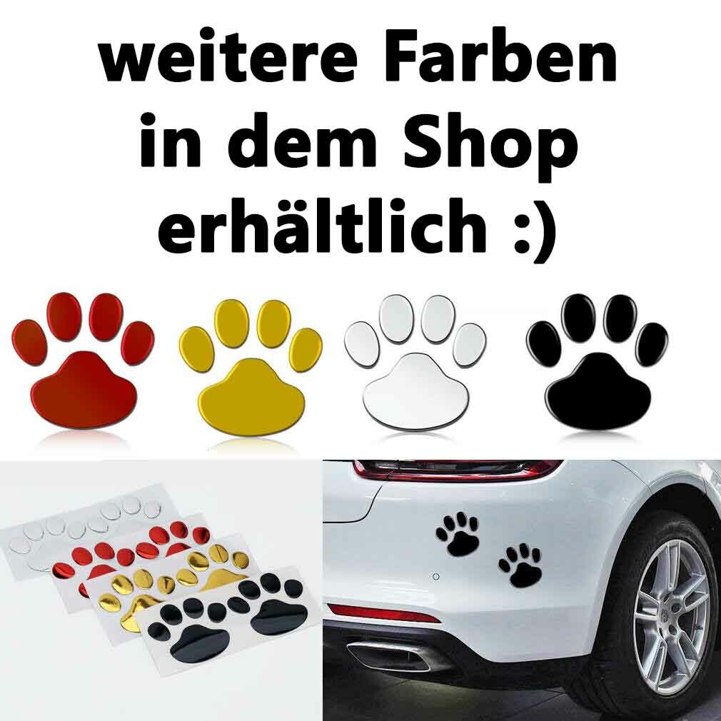 4x Aufkleber Auto Hunde Katzen Pfoten Tatzen 3D Sticker Emblem Tier ...